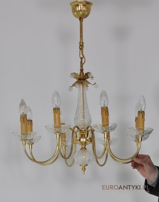 DUZY STARY ZYRANDOL SZKLANE OZDOBY LAMPA SUFITOWA - EuroAntyki DUZY STARY ZYRANDOL SZKLANE OZDOBY LAMPA SUFITOWA - EuroAntyki